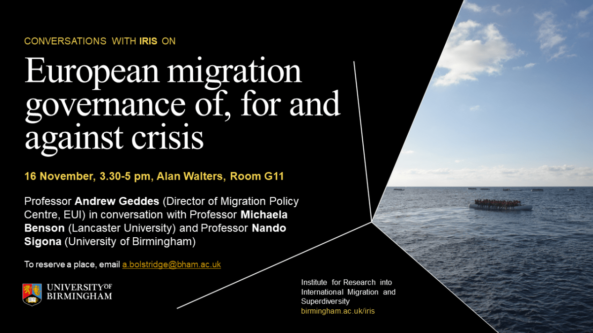 European migration governance of, for, and against crisis: Andrew ...
